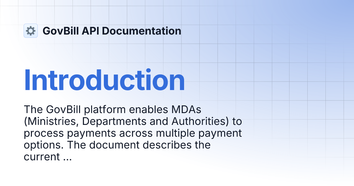 Introduction | GovBill API Documentation